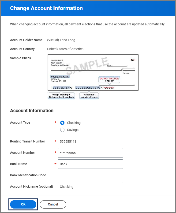 Managing Your Bank Accounts and Payment Elections