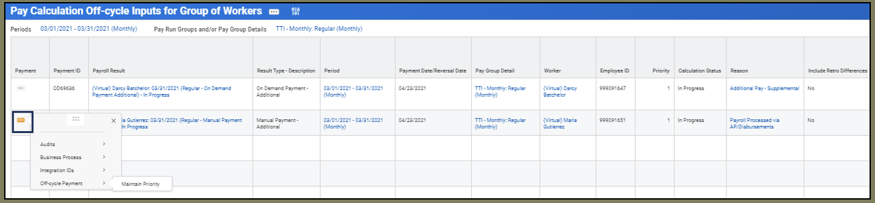 Managing Off-Cycle Payments